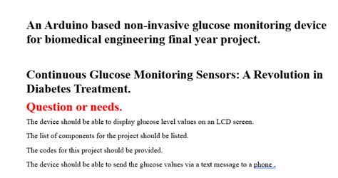 I Want To Use This Method Of Blood Glucose Detection Chegg