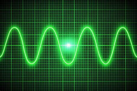 Premium Photo Sine Wave On The Oscilloscope On Black Background With Grid