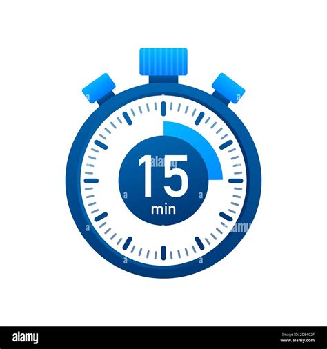 The 15 Minutes Stopwatch Vector Icon Stopwatch Icon In Flat Style Timer On On Color
