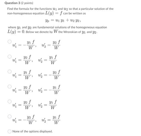 Solved Question 3 2 Points Find The Formula For The Chegg Com
