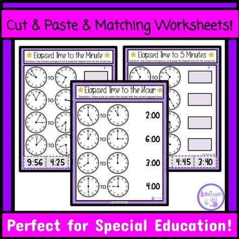 How Much Time Has Passed Worksheets Special Ed Elapsed Time