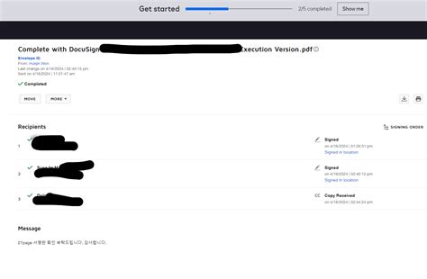 Termination Of A Completed Envelope Community