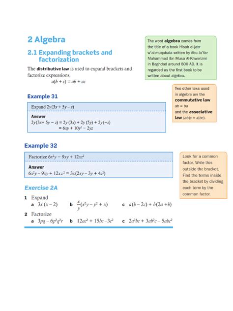 Algebra Expanding Brackets Factorizing And Surds Pdf Algebra Expanding Brackets Factorizing And Surds Pdf