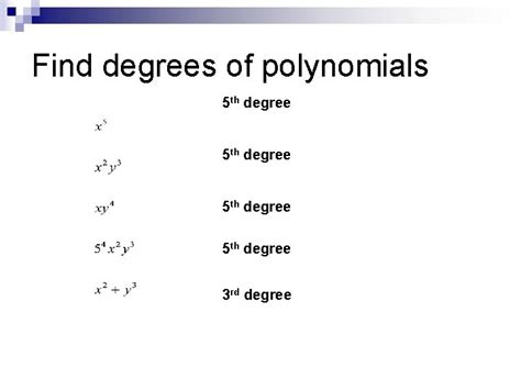 Polynomials Section 1 4 Introduction Operations Polynomial What