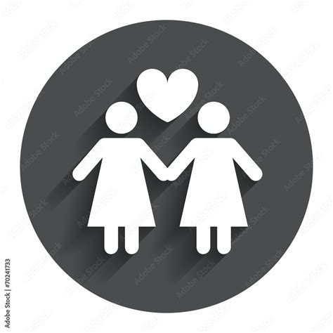 Couple Sign Icon Woman Love Woman Lesbians Stock Vector Adobe Stock