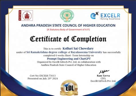 Internship Excelr Apache Learningjourney Careergrowth Sai Chowdary Kolluri