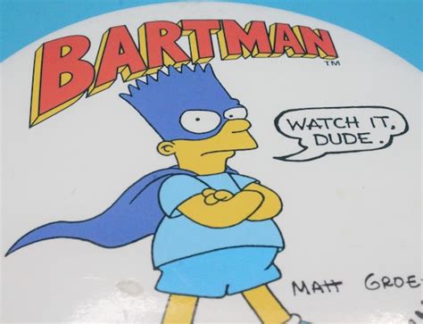 Vintage Giant 6 Button Bart Simpson Bartman Avenger … Gem