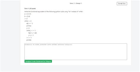 Solved Soru 3 Cevap 0 Sonraki Soru Soru 1 20 Puan