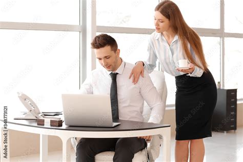 Sexy Secretary Seducing Her Boss In Office Stock Photo Adobe Stock