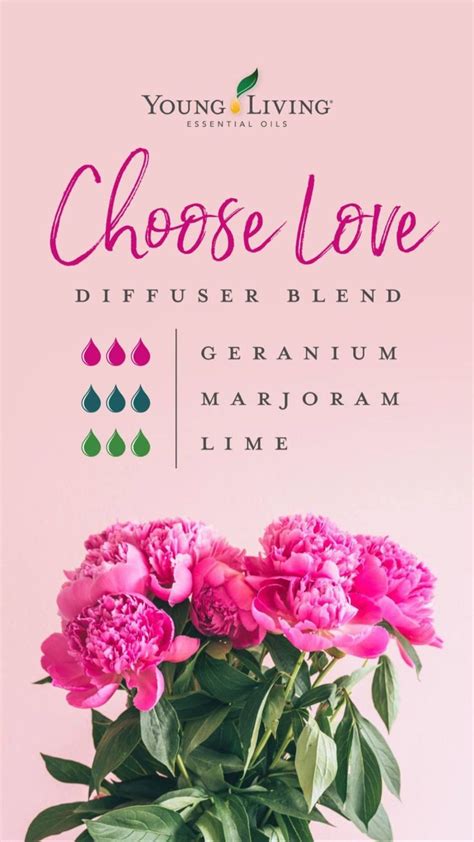 Choose Love Diffuser Blend With Geranium Marjoram And Lime Essential Oils