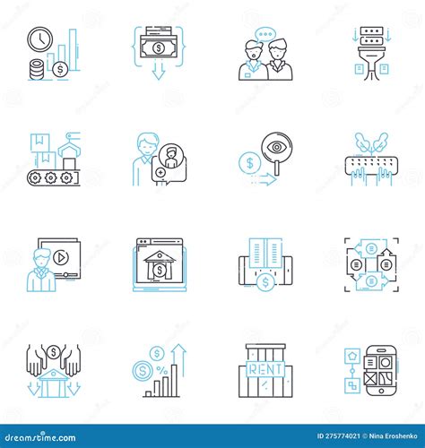 Advertising Campaign Linear Icons Set Branding Strategy Creativity Targeting Messaging