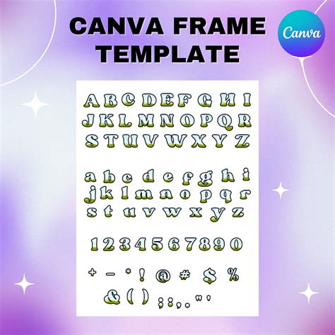 Canva Letters Frame Canva Frame Alphabet Template UPPERCASE And Numbers Add Photo Letters