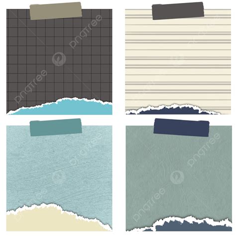 Colección De Papel Rasgado De Colores Png Papel Rasgado Notas Porn