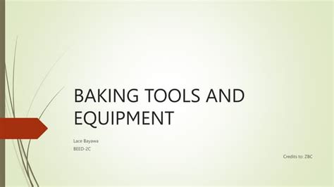 Baking Tools And Equipment Pptx