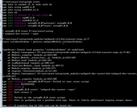 Reactjs Webpack Dev Server Fails To Run With Error Of Validateschema Stack Overflow