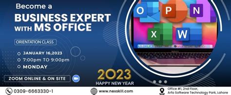 ms office program free orientation in lahore by nexskill jan 2023