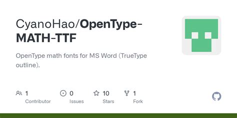 Github Cyanohao Opentype Math Ttf Opentype Math Fonts For Ms Word Truetype Outline
