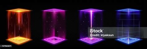 미래형 포털 마법의 홀로그램 Hud 텔레포트 0명에 대한 스톡 벡터 아트 및 기타 이미지 0명 3차원 형태 가상현실 Istock