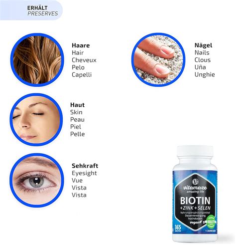 Vitamaze® Biotin 10000 Mcg High Dose Selenium Zinc For Hair Growth