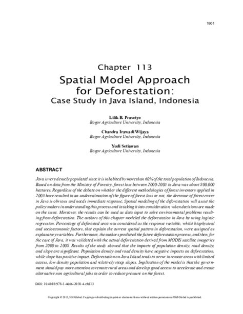 Pdf Spatial Model Approach For Deforestation