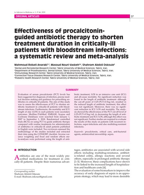 Pdf Effectiveness Of Procalcitonin Guided Antibiotic Therapy To Shorten Treatment Duration In