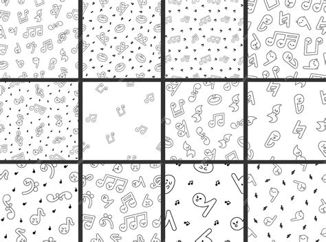Premium Vector Cute Kawaii Music Notes Coloring Page