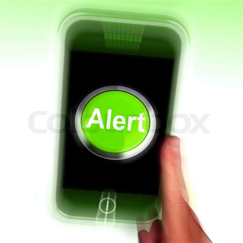 Alert Mobile Shows Alerting Notification Or Reminder Stock Image Colourbox