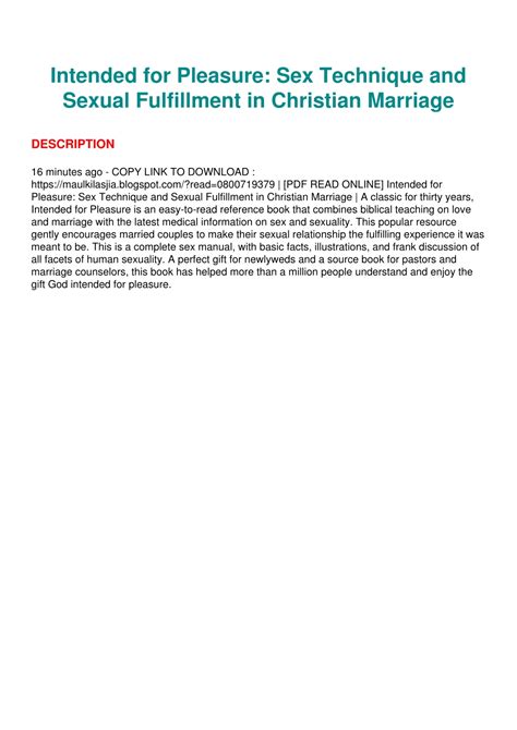 PPT PDF DOWNLOAD FREE Intended For Pleasure Sex Technique And Sexual Fulfillment PowerPoint