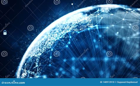 Cyber Security And Global Communication Concept Stock Illustration