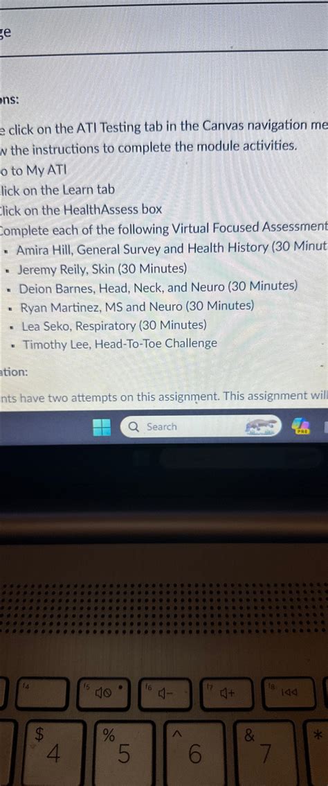 Solved E Click On The Ati Testing Tab In The Canvas