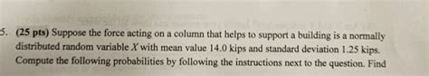 Solved 25 Pts Suppose The Force Acting On A Column That