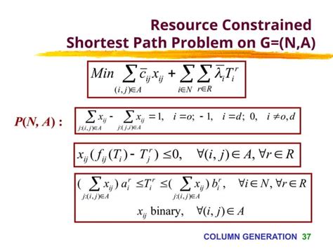 Column Generation Method In Linear Programming Ppt