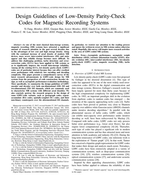 Pdf Design Guidelines Of Low Density Parity Check Codes For Magnetic Recording Systems