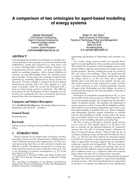 A Comparison Of Two Ontologies For Agent Based Modelling Pdf Class