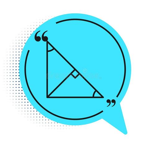 Black Line Angle Bisector Of A Triangle Icon Isolated On White Background Blue Speech Bubble