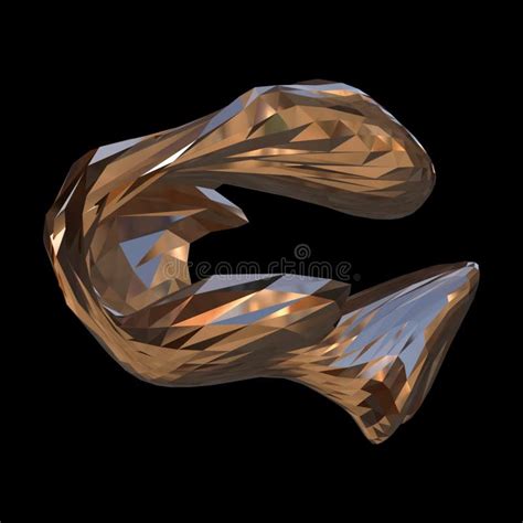 3d Figure 3d Render Of Abstract Shapes Abstract Bronze Figures Stock Illustration