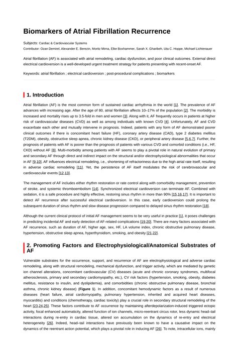Pdf Biomarkers Of Atrial Fibrillation Recurrence