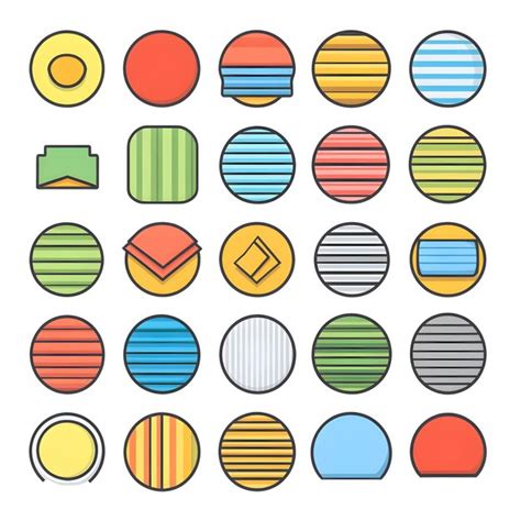 Set Of Colorful Round Buttons Vector Illustration In Flat Design Style Premium Ai Generated Image