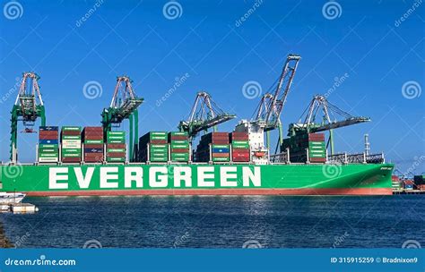 Evergreen Intermodal Container Editorial Photo