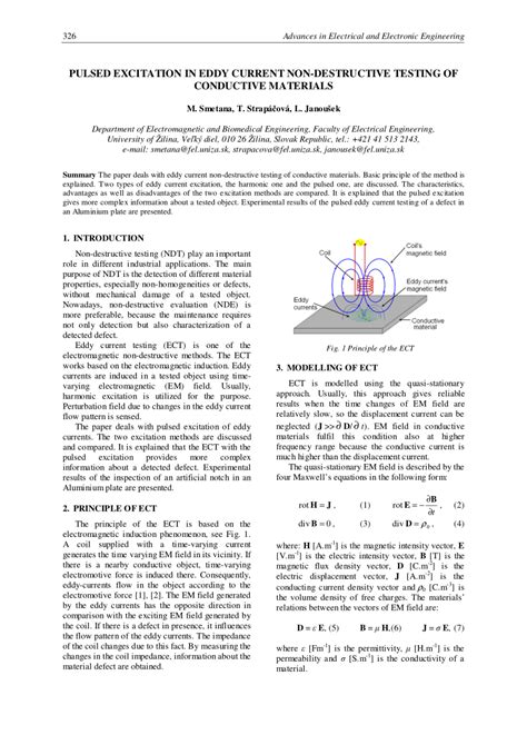 Pdf Pulsed Excitation In Eddy Current Non Destructive Testing Of
