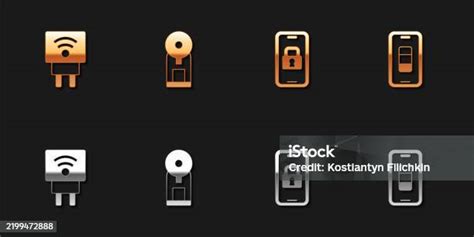 스마트 전기 플러그 커피 머신 디지털 도어록 스마트폰 배터리 충전 아이콘을 설정하세요 벡터 Brand Name Smart Phone에 대한 스톡 벡터 아트 및 기타 이미지