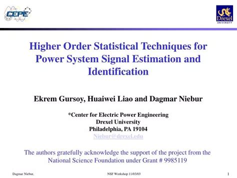 Ppt Higher Order Statistical Techniques For Power System Signal Estimation And Identification