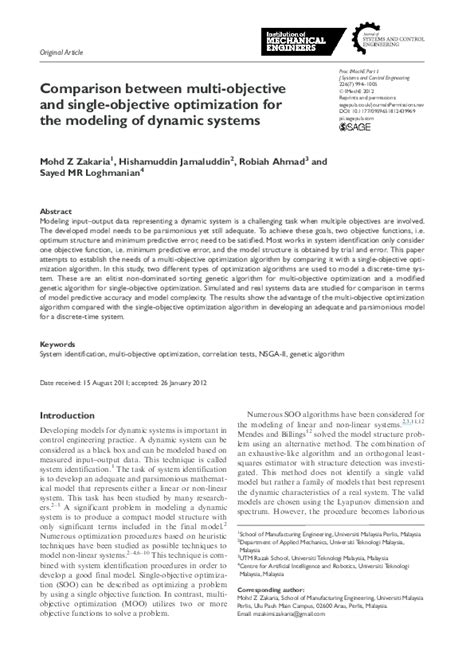 Pdf Comparison Between Multi Objective And Single Objective