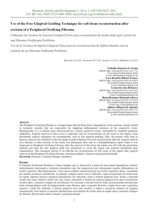 Pdf Use Of The Free Gingival Grafting Technique For Soft Tissue Reconstruction After Excision