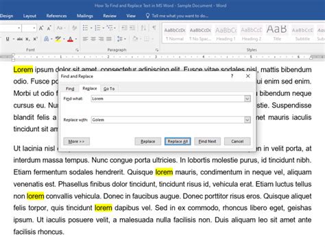 How To Find And Replace Text In Ms Word Officebeginner
