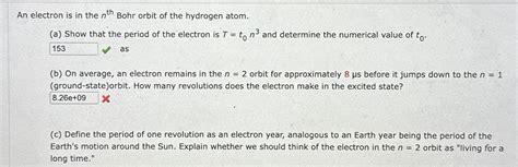 Answered An Electron Is In The Nth Bohr Orbit Of… Bartleby