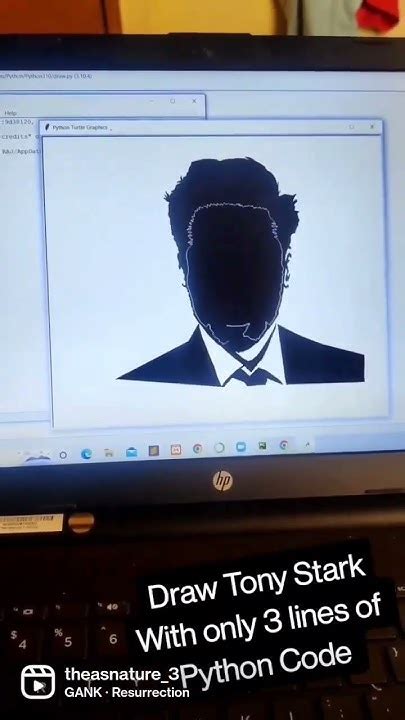 Draw Tony Stark Using Python Programming Python Pythonprogramming