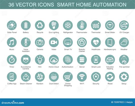 Vector Icons For Smart Home Automation Stock Vector Illustration Of Energy Panel