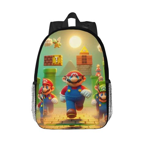 Super Mario Bros Backpack Polyester Canvas Casual Laptop Backpack For