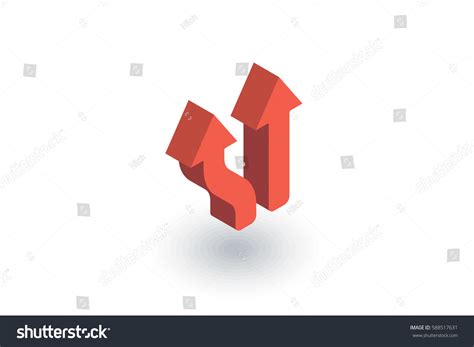 Vektor Stok Junction Separation Two Paths Ways Isometric Tanpa Royalti 588517631 Shutterstock